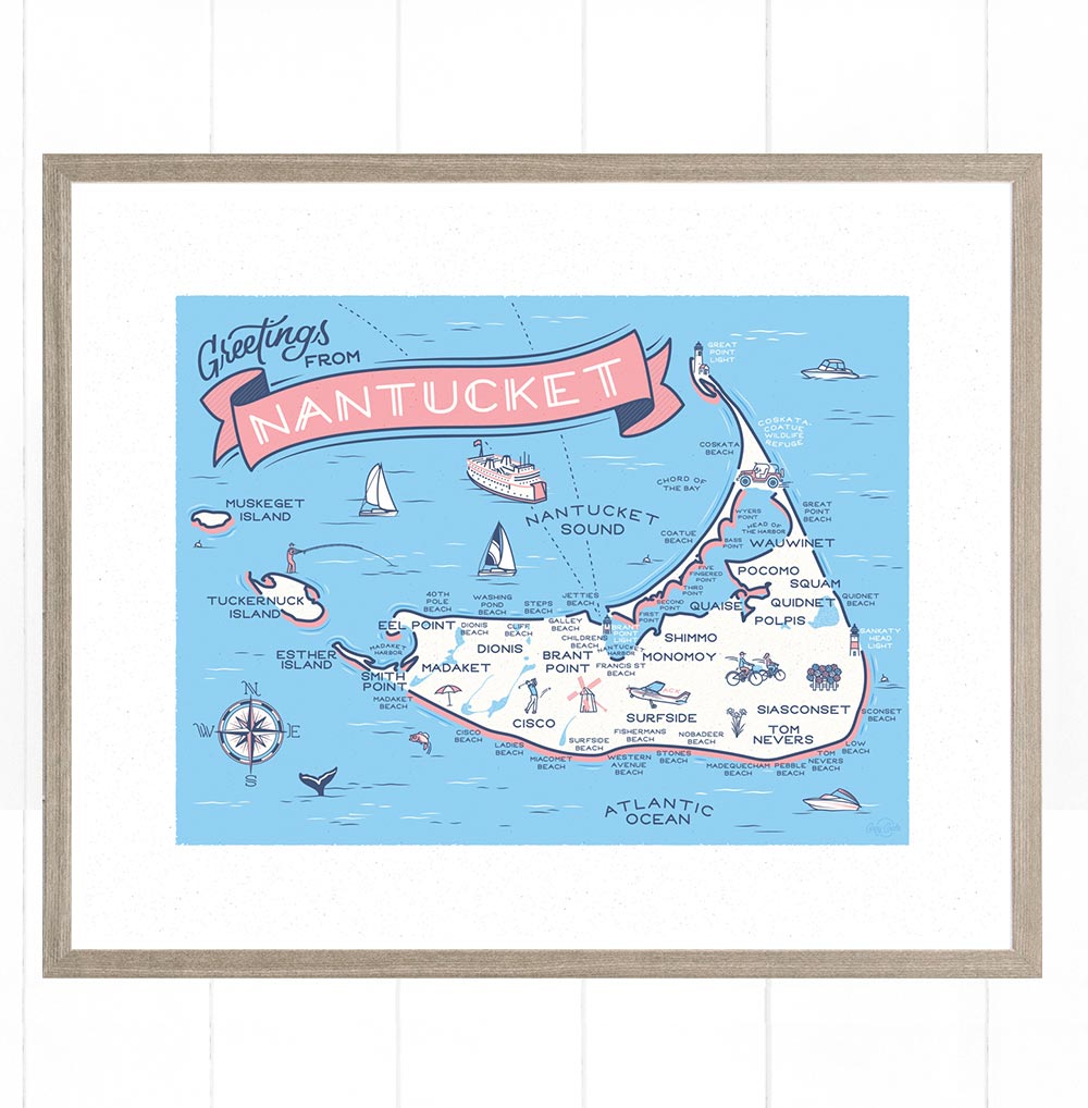 Nantucket Map Art Print – STERNLINES